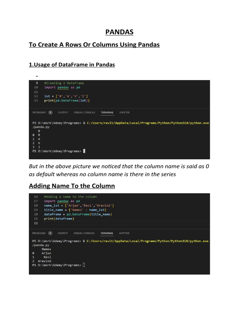 Pandas Module Learning Pdf