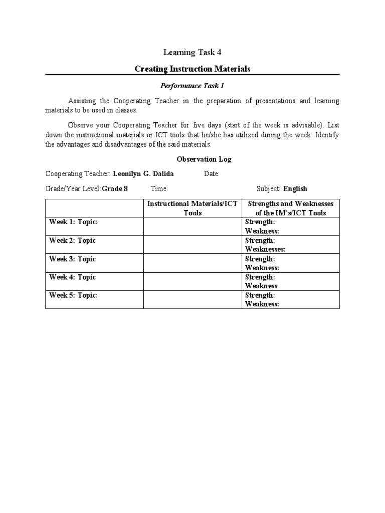 Learning Task 4 | Download Free PDF | Educational Technology | Learning