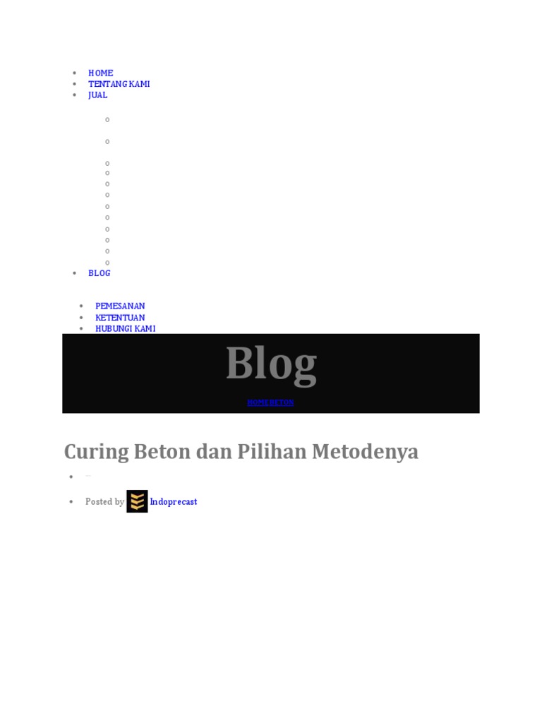 Metode Curing Beton yang Efektif | PDF