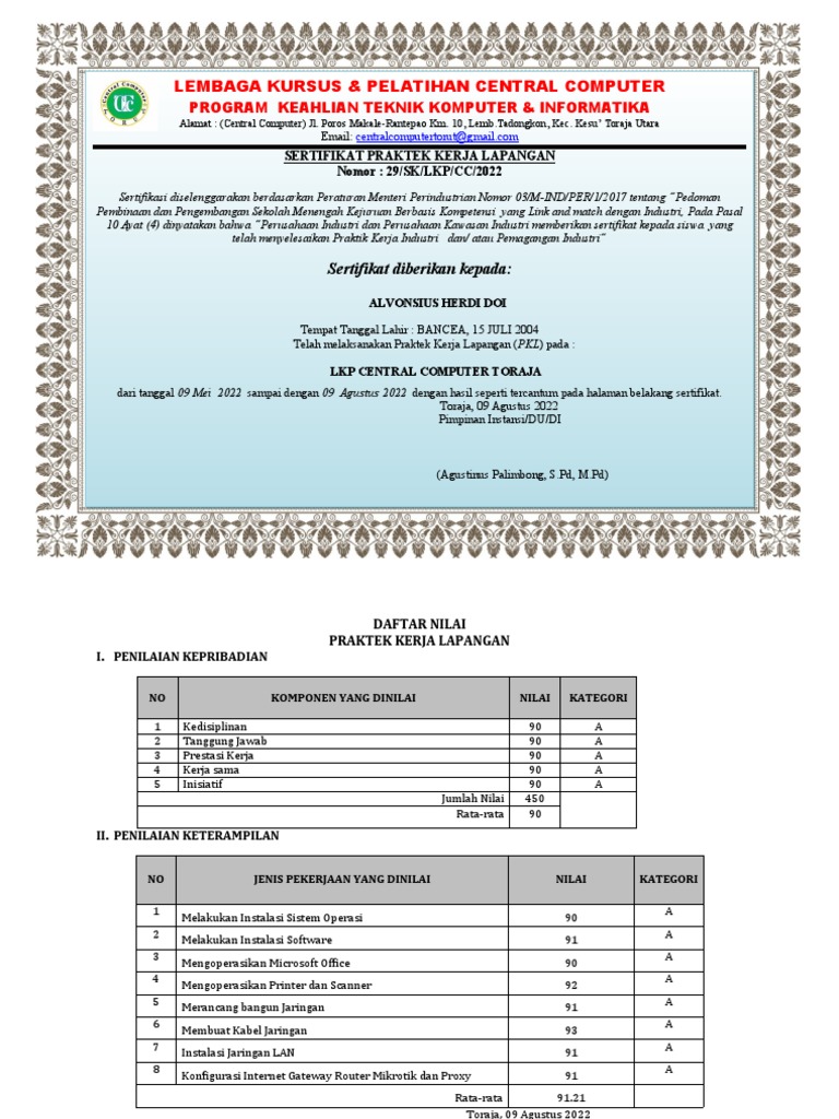 Sertifikat 2 Kesu-Output | PDF