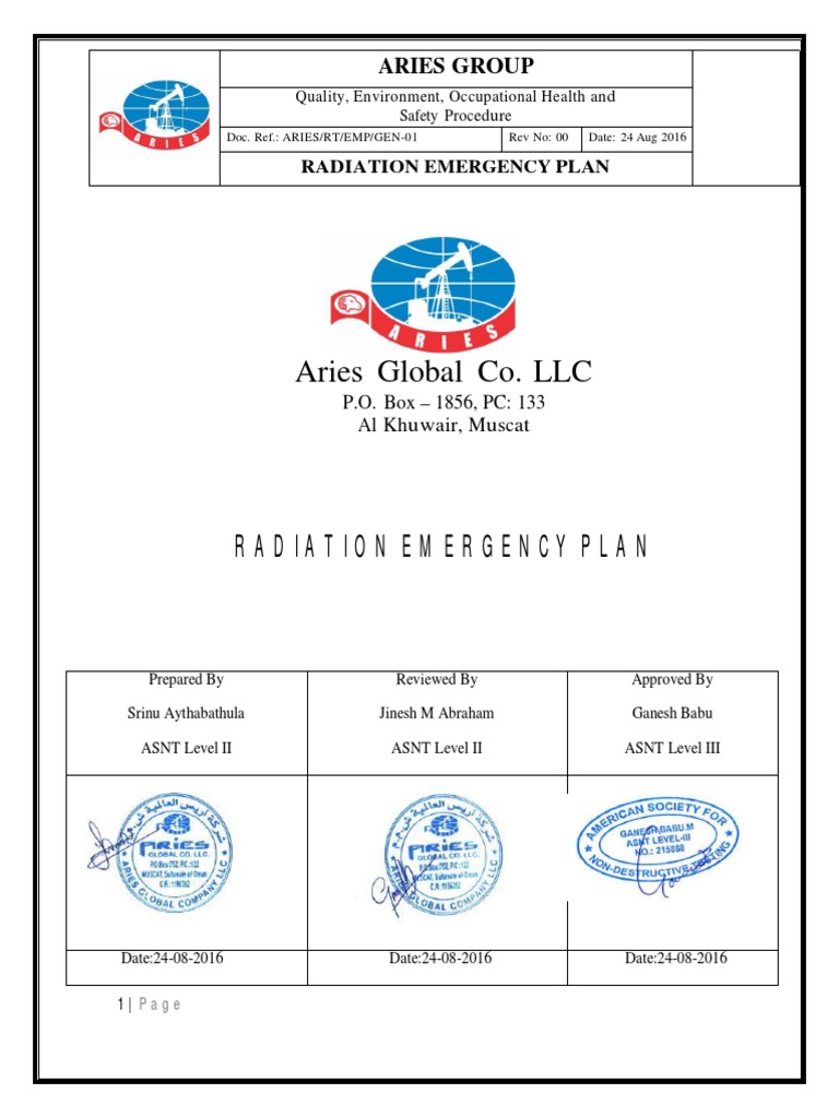 Radiation Emergency Plan | Download Free PDF | Ionizing Radiation | Emergency