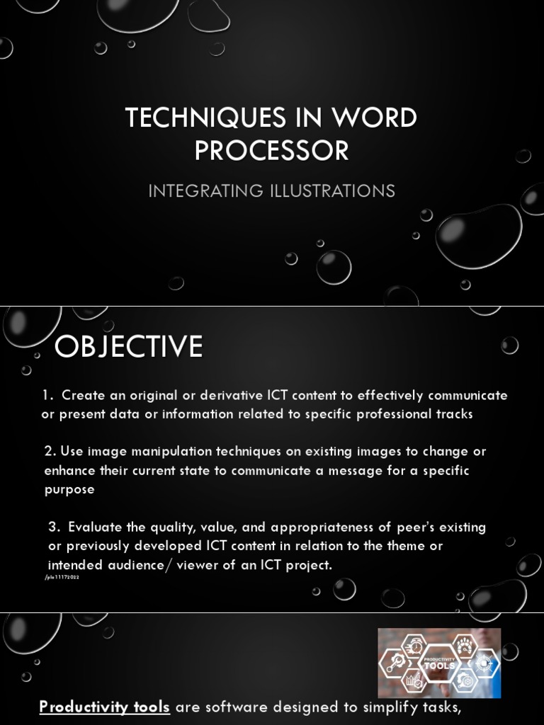 Lesson 4.1 - Techniques in Word Processor - Illustrations | PDF | Microsoft Word | Microsoft Excel