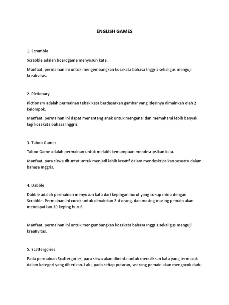English Games | PDF
