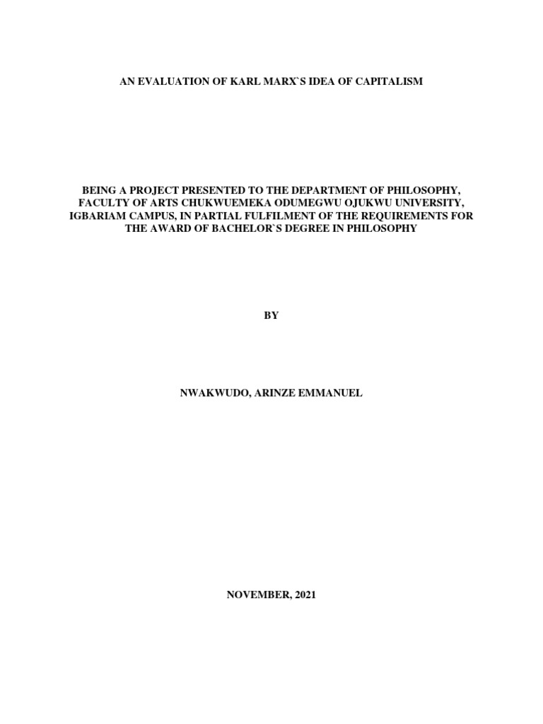 An Evaluation of Karl Marxs Idea of Capitalism | PDF | Capitalism ... An Evaluation of Karl Marxs Idea of Capitalism | PDF | Capitalism ...