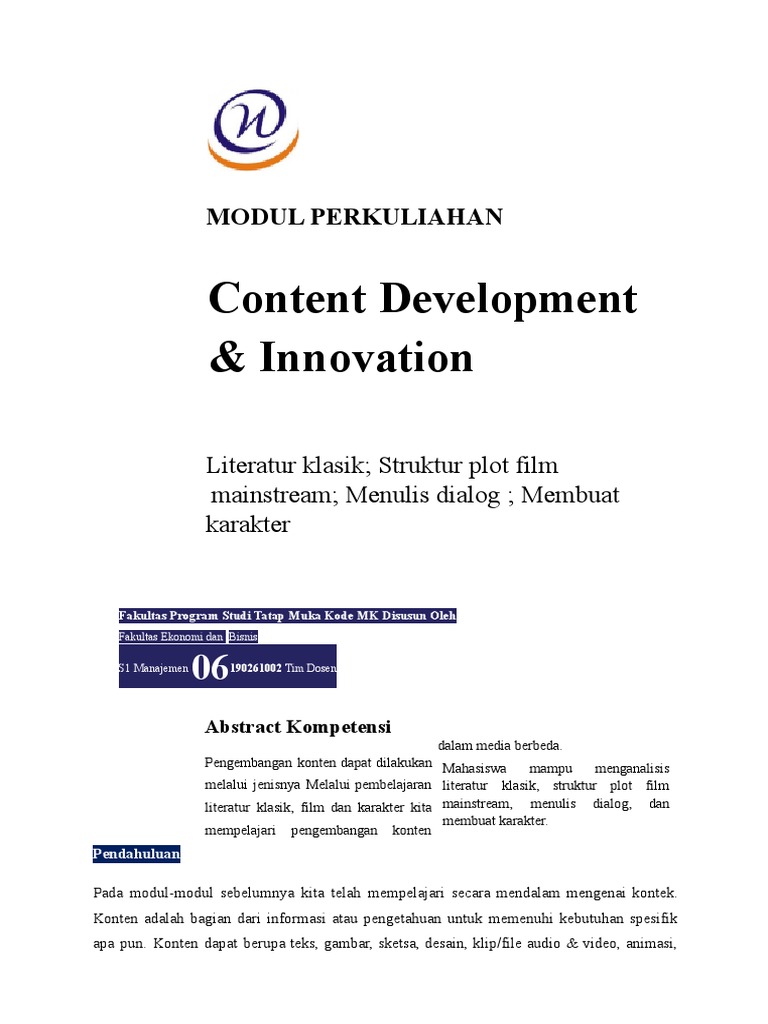 PERT 06 - Content Development and Innovation | PDF