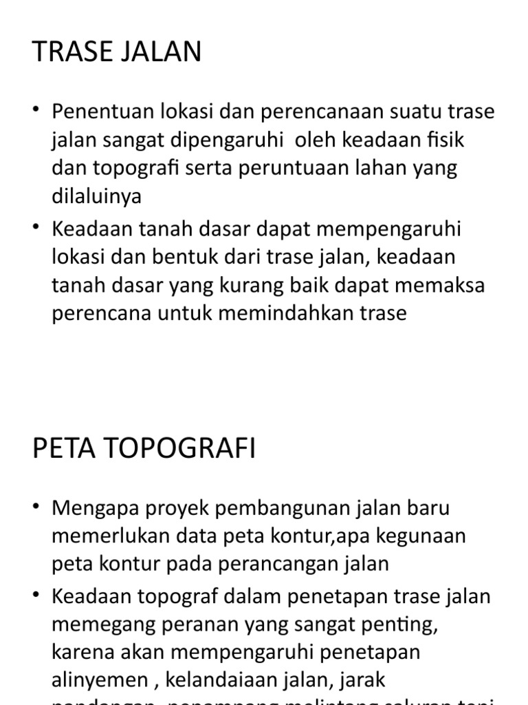 Penentuan Trase Jalan dan Pemetaan | PDF