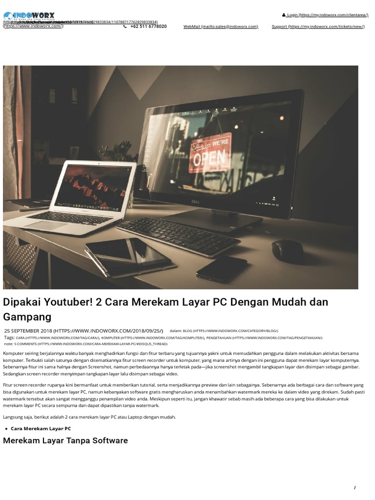 Cara Merekam Layar PC Tanpa Watermark | PDF