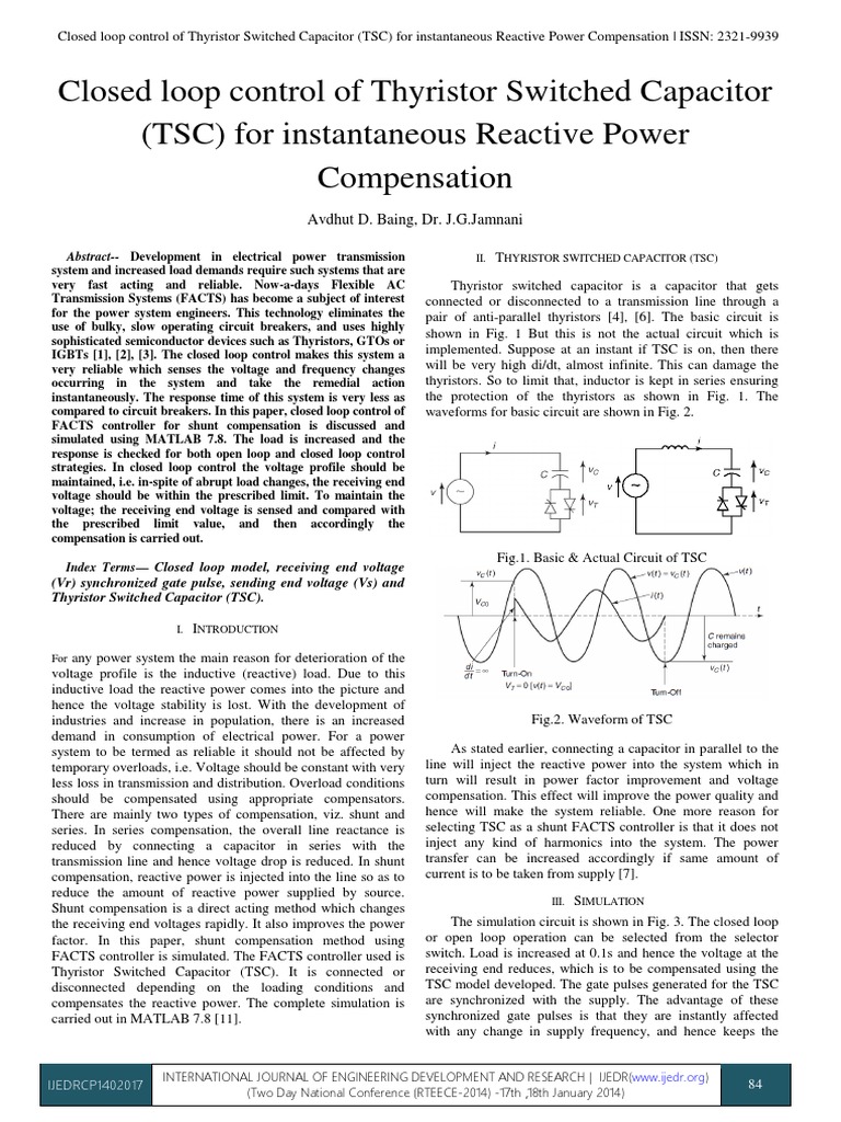 TSC Control for Reactive Power Compensation | PDF | Ac Power | Capacitor
