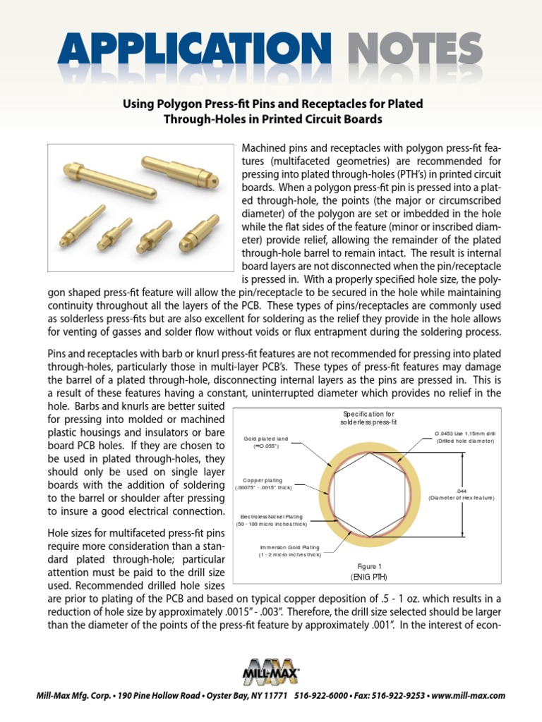 Polygon Press-Fit Pins for PCBs | PDF | Printed Circuit Board ...