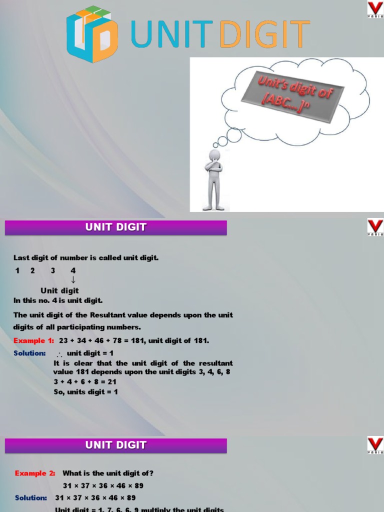Unit Digit & Last Two Digits Classroom | PDF | Numbers | Mathematical Notation