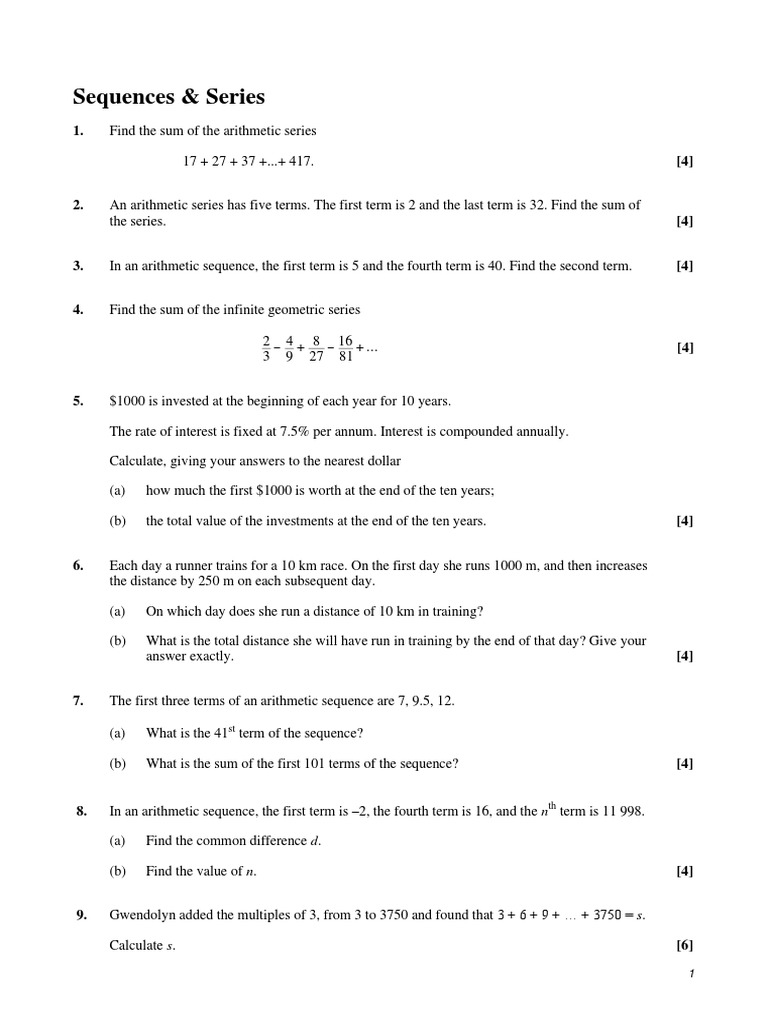1.1 Sequences&Series | PDF | Salary | Sequence