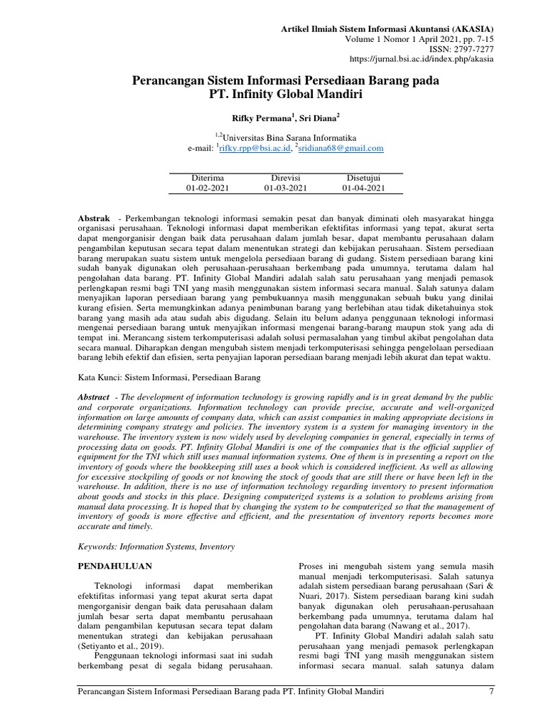 Sistem Informasi Persediaan Barang PT. Infinity | PDF