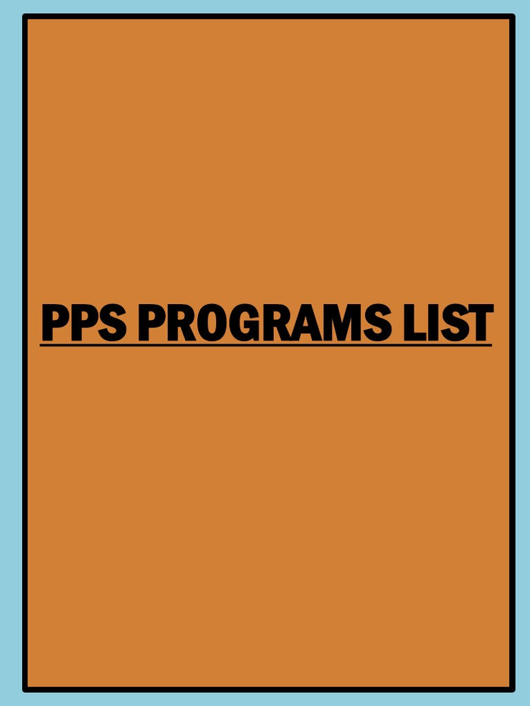 PPS Unit 5 Programs List-1 | PDF PPS Unit 5 Programs List-1 | PDF