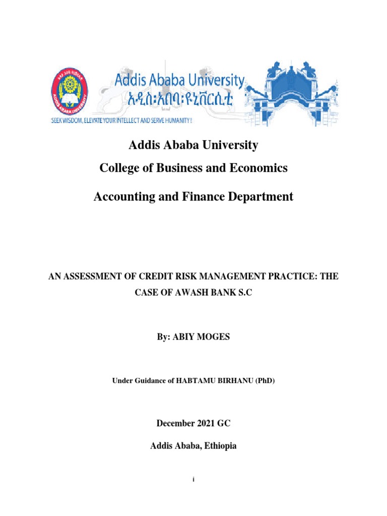 Assessing Credit Risk Management Practices at Awash Bank: A Case Study ...