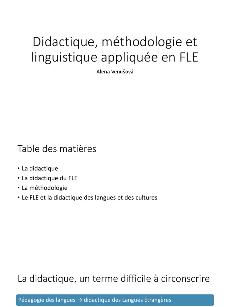 01 Didactique | PDF | Pédagogie | Méthode d'enseignement