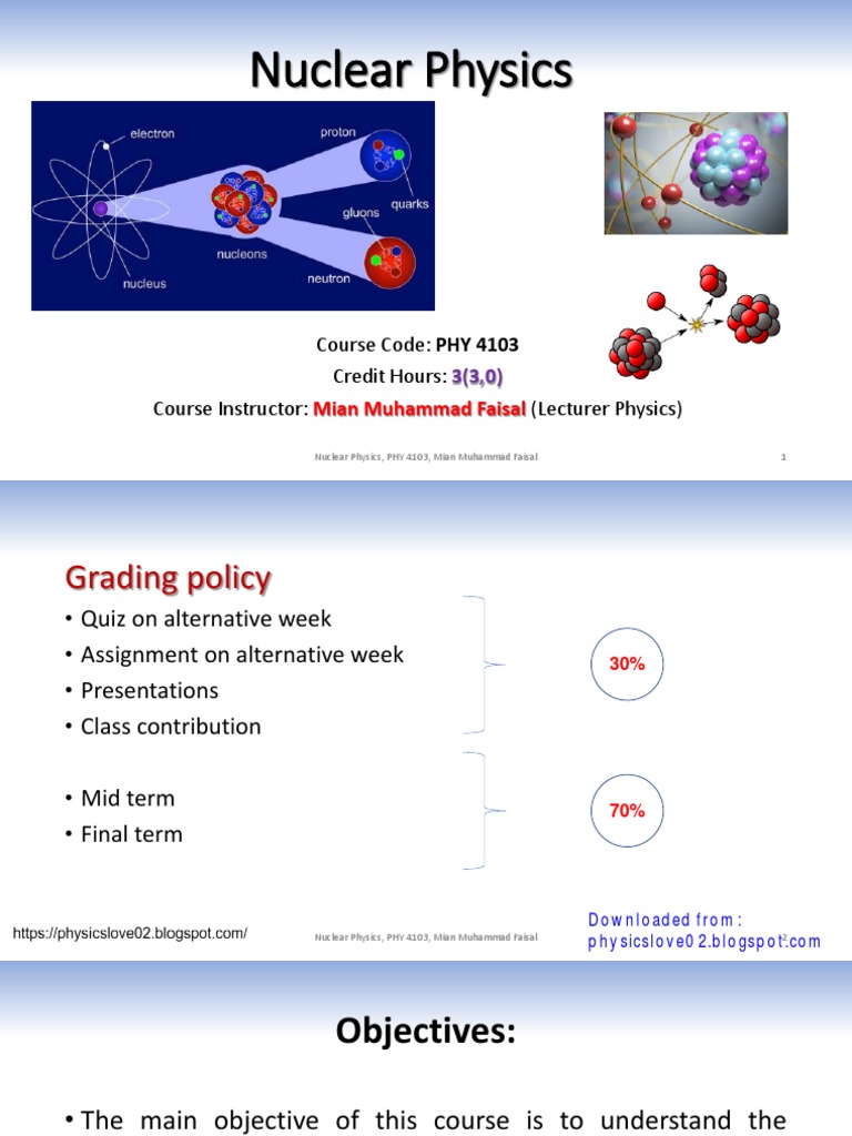 Nuclear Physics 1 | PDF | Atomic Nucleus | Nuclear Force