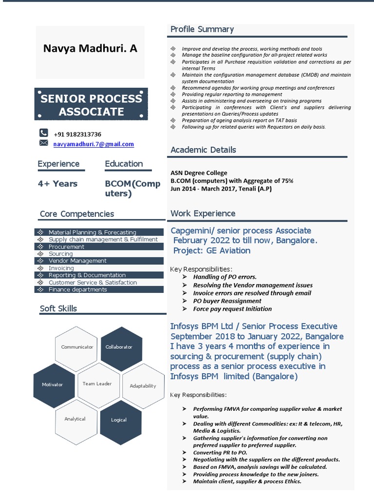 Navya Madhuri. A Updated Resume | PDF | Procurement | Supply Chain