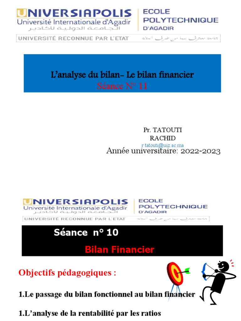 Analyse du Bilan Financier 2022-2023 | PDF | Capitaux propres | Bilan ...