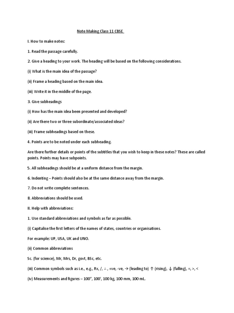 Note Making Class 11 CBSE | PDF | Tobacco Smoking | Addiction