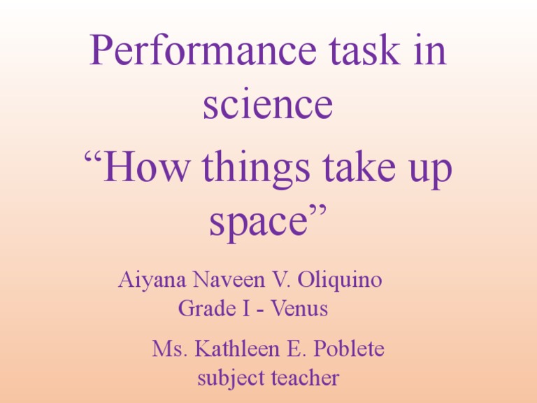 Performance Task in Science 1Q | PDF