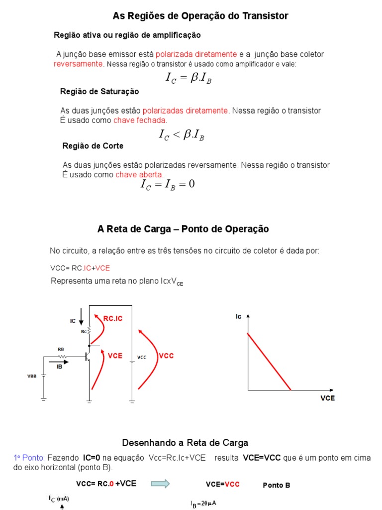 Regiões de Operação do Transistor | PDF | Rede elétrica | Linha (Geometria)
