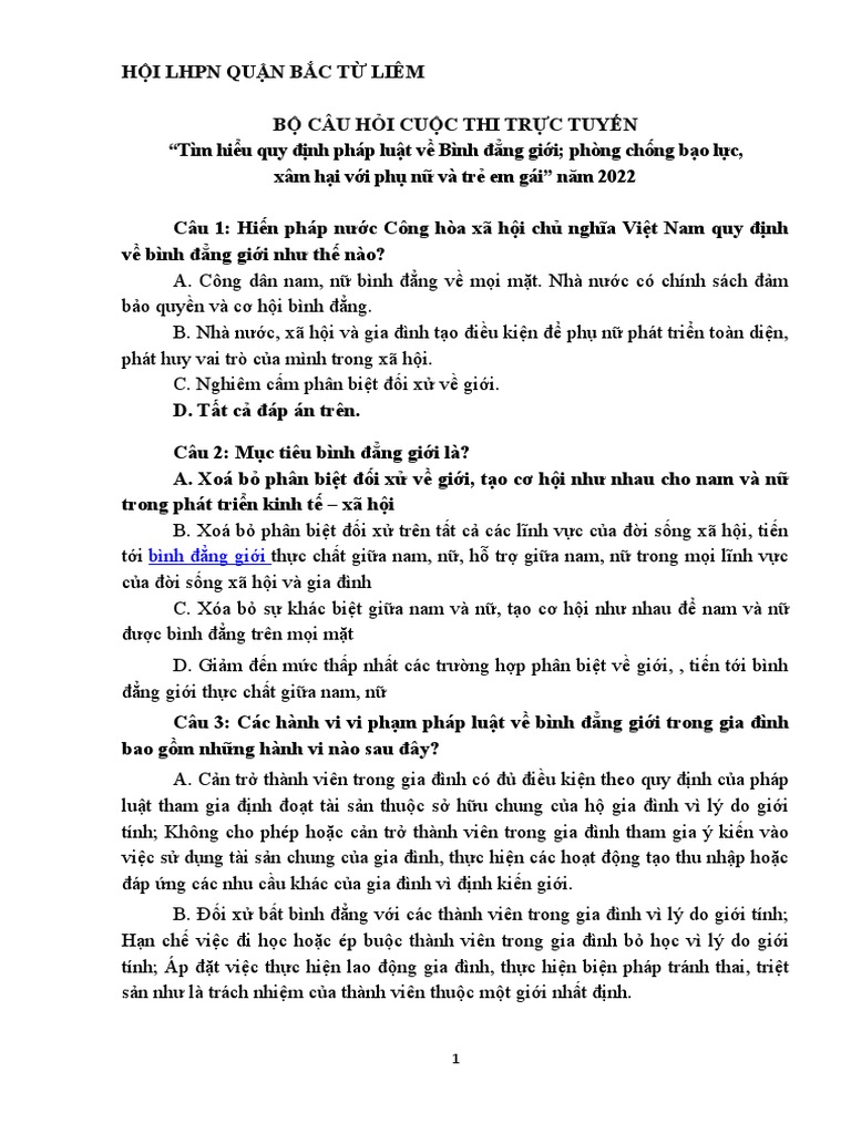 30 Cau Hoi Trac Nghiem | PDF