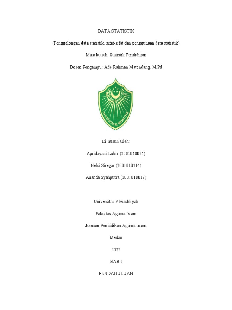 Data Statistik (Penggolongan Data Statistik) | PDF