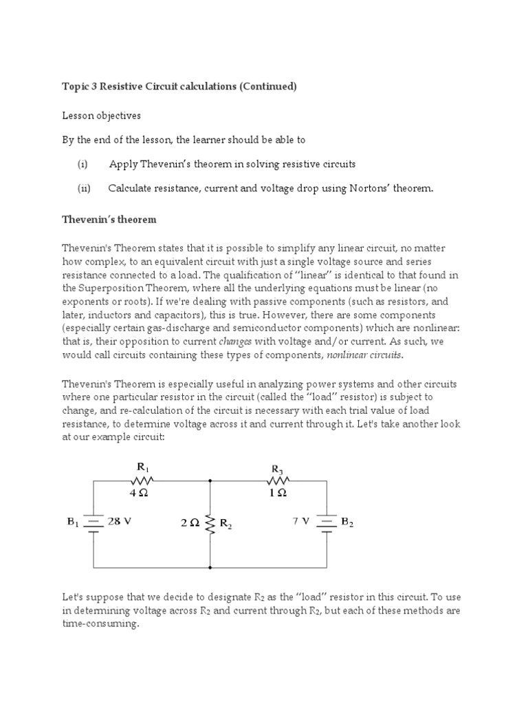 Lesson 3 Resistive Circuit Calculations | PDF | Electrical Network ...