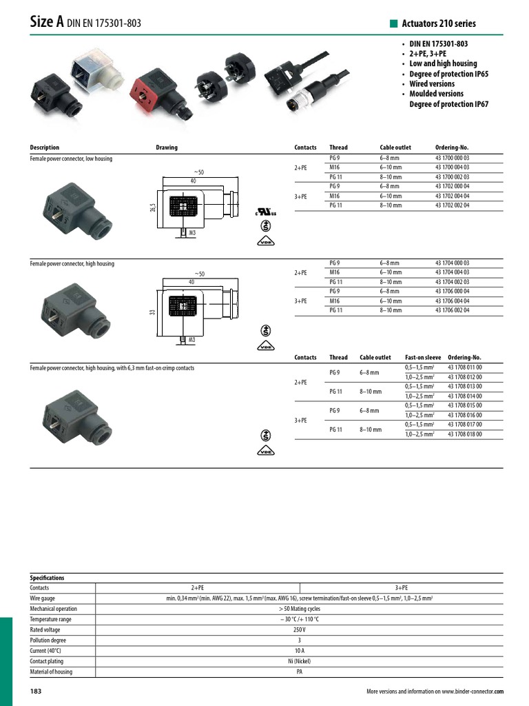 Female Power Connectors Specs | PDF | Electrical Connector ...
