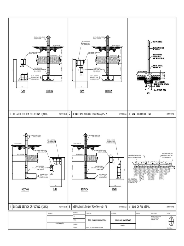 Detailed Section of Footing 1 (C1-Fi) 1 2 3 Detailed Section of Footing ...