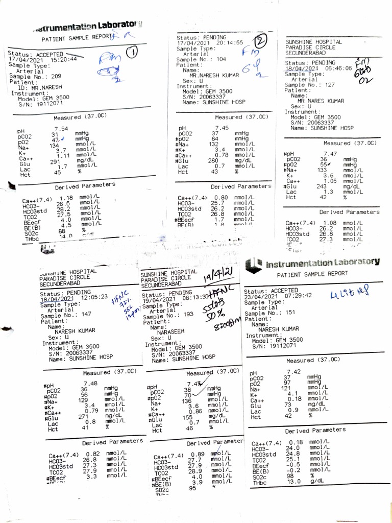 Patient Sample Analysis Report | PDF | Units Of Measurement | Chemistry