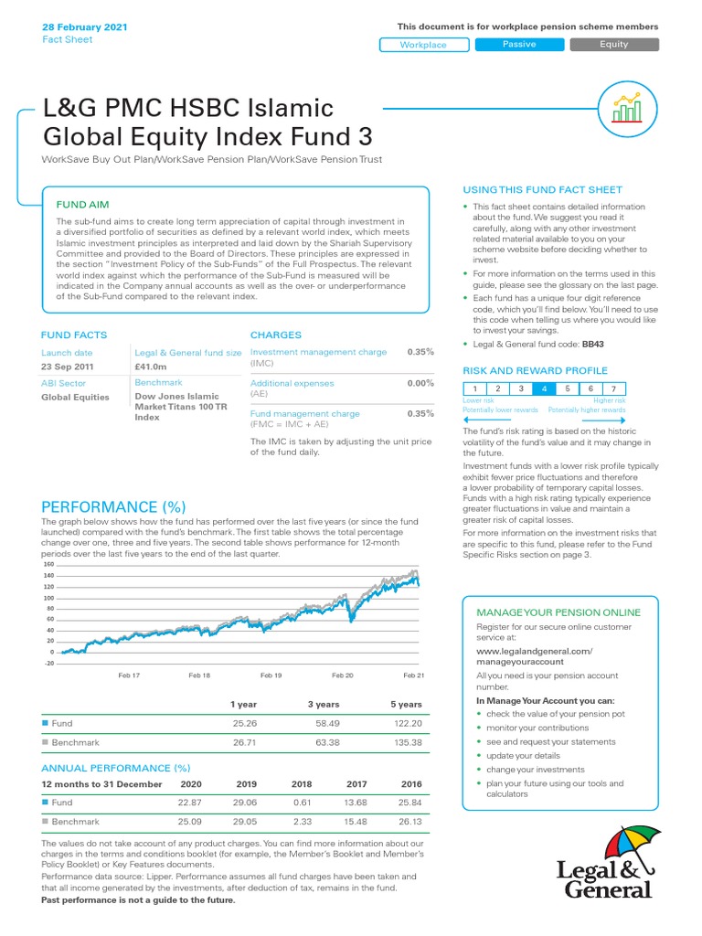 Fact Sheet - HSBC Islamic Global 2021equity Index Fund Legal General Pension PMC HSBC Islamic ...