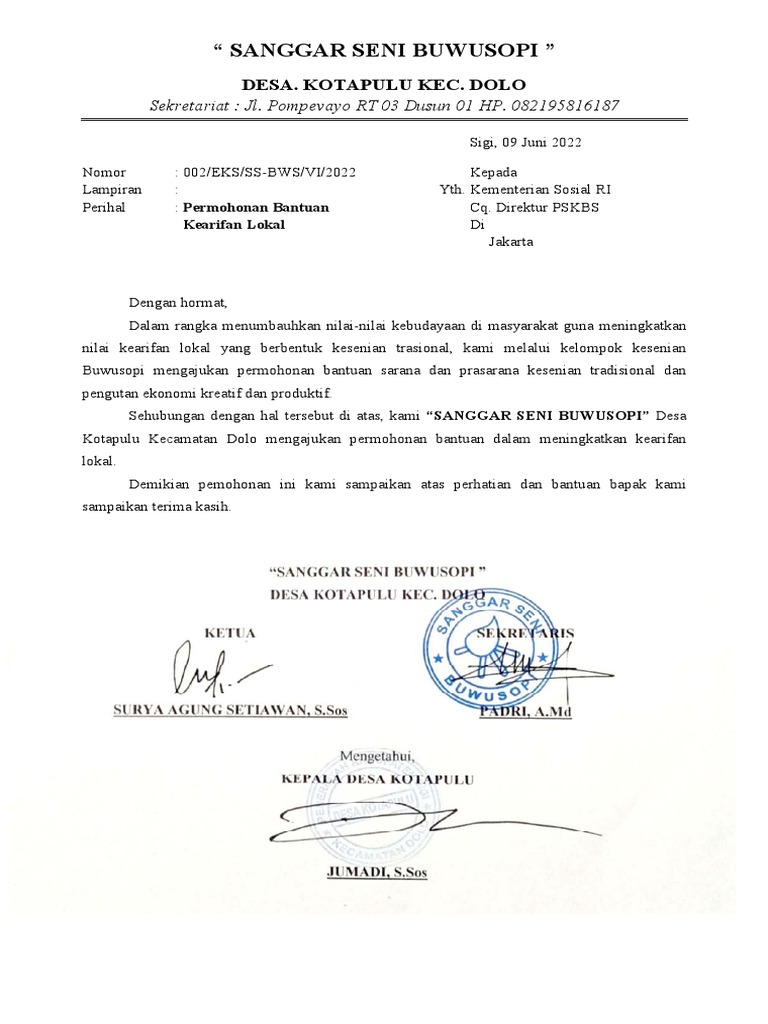 TTD Surat Dan Penutup | PDF