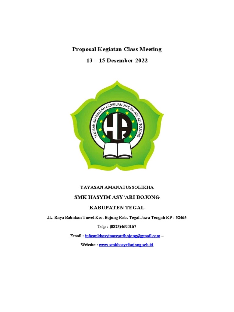 Proposal Kegiatan Class Meeting | PDF