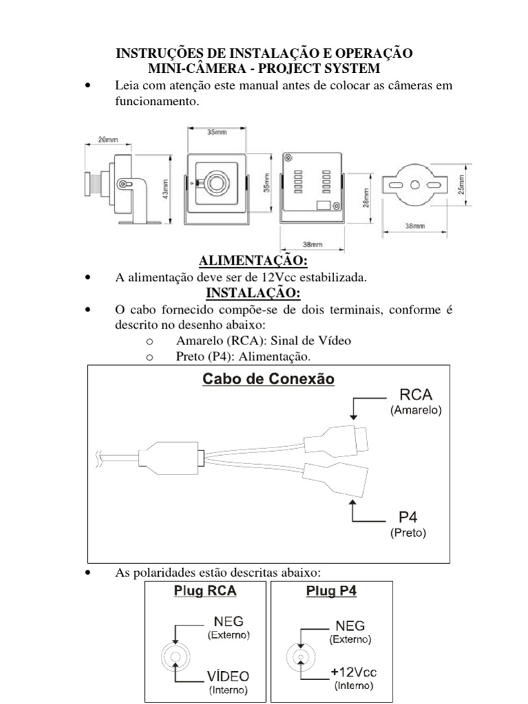 Manual de Instalação da Mini-Câmera | PDF | Computadores