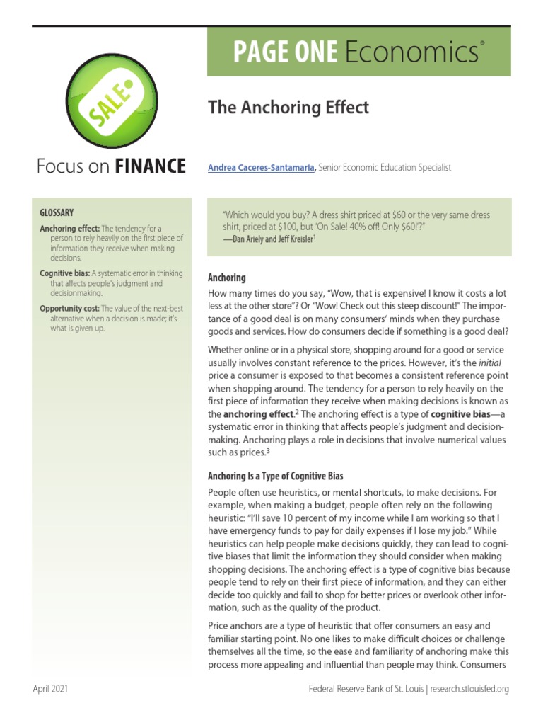 The Anchoring Effect - SE | PDF | List Price | Prices