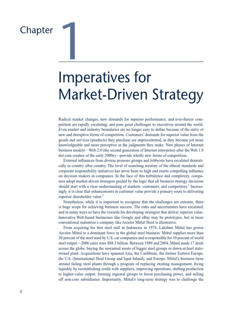 Imperatives For Market-Driven Strategy | PDF | Strategic Management ...