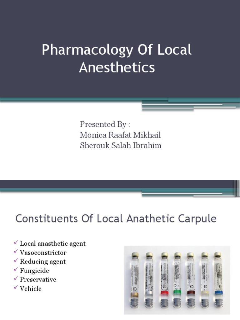 Pharmacology of Local Anesthetics | PDF | Vasodilation | Medical ...