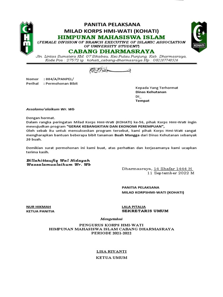 Surat Permohonan Bibit | PDF