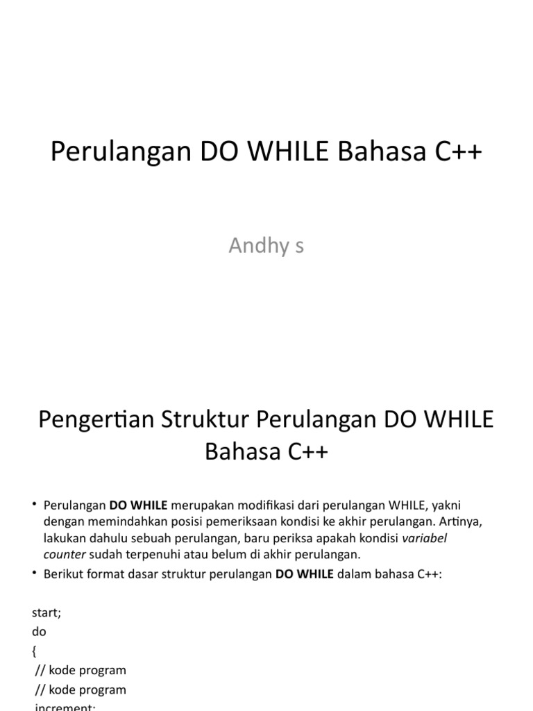 STRUKTUR PERULANGAN Do While | PDF