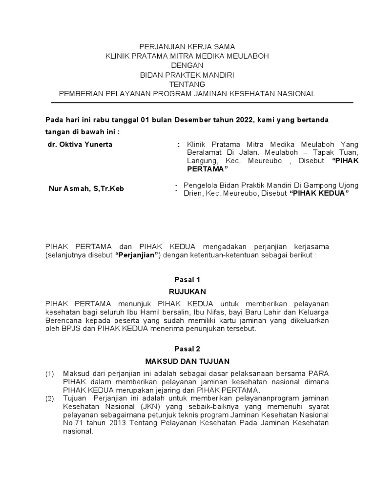 MOU-BIDAN-Jejaring NUR ASMA | PDF