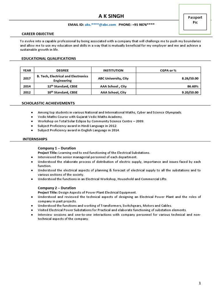 Electrical Engineer Sample Resume | Download Free PDF | Computing