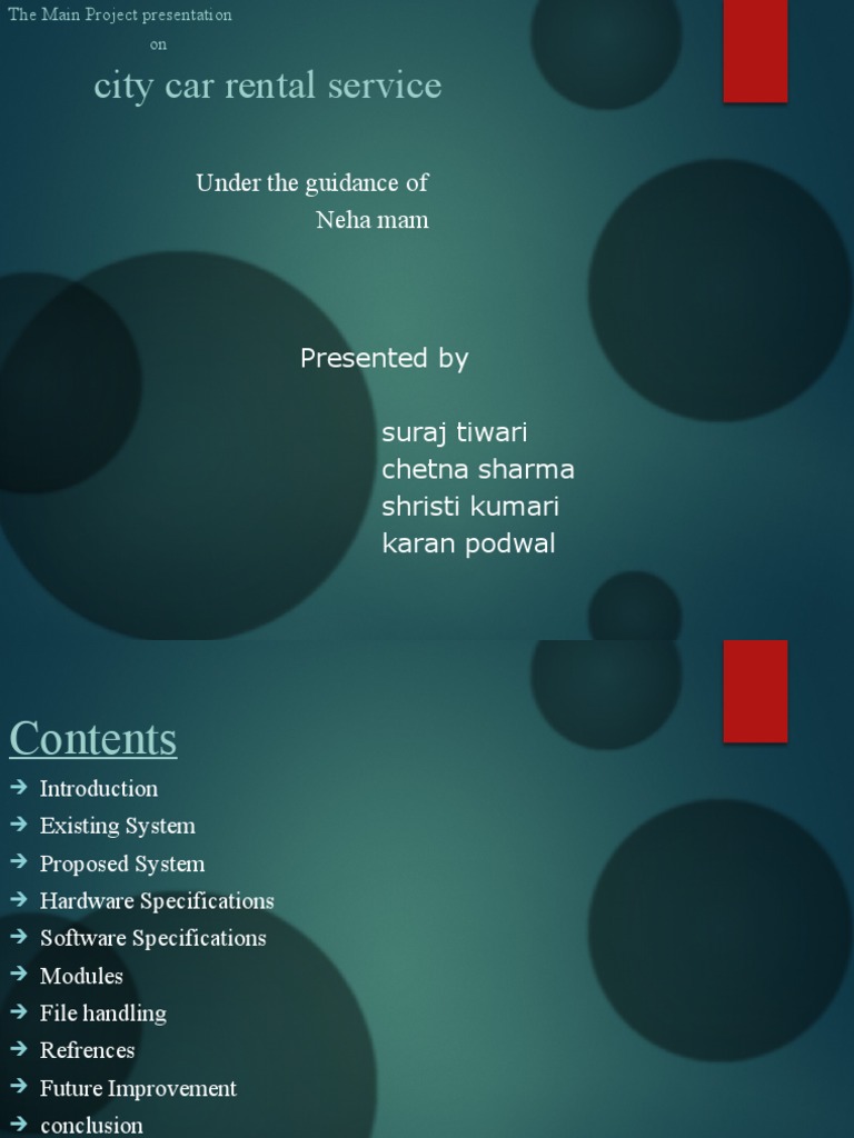 Car Rental Management System Project | PDF