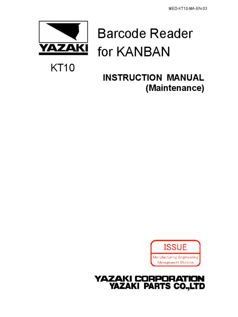 Barcode Reader For Kanban: Instruction Manual (Maintenance) | Download Free PDF | Comma ...