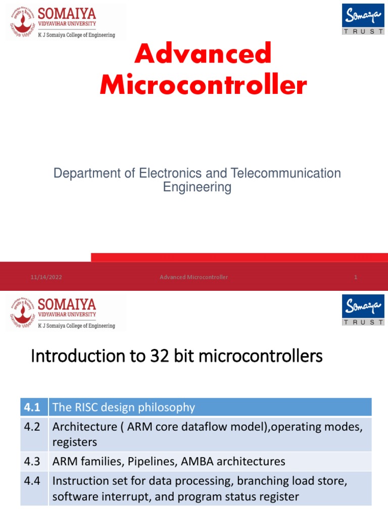Advanced Microcontroller: Department of Electronics and ...