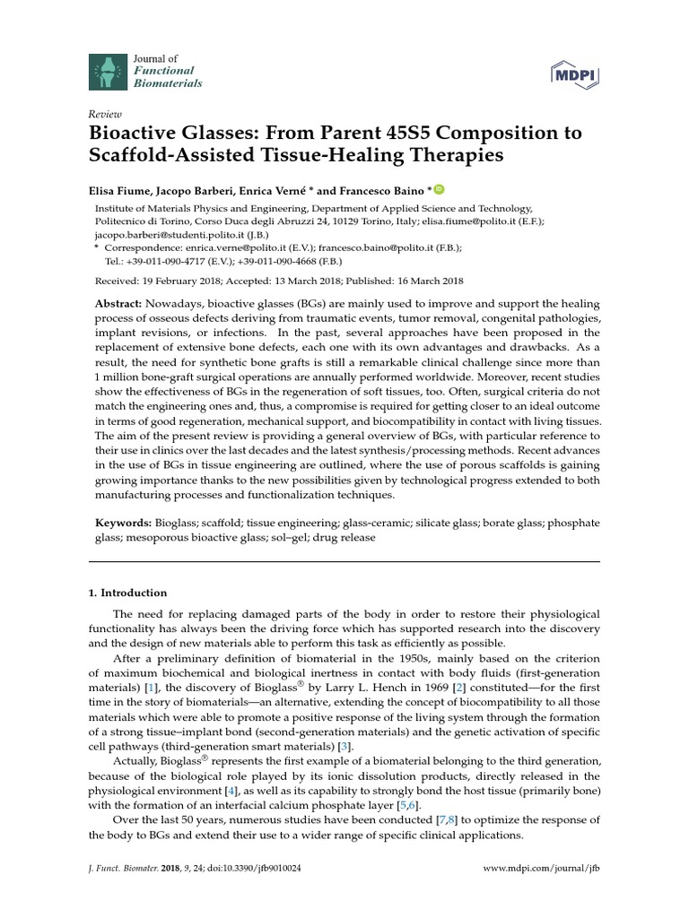 Bioactive Glasses From Parent 45s5 Composition To Scaffoldassist 2018 ...