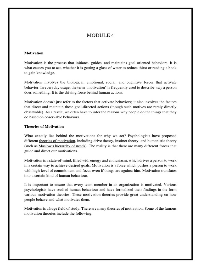 Module 4 CCI Printed | Download Free PDF | Motivational | Motivation