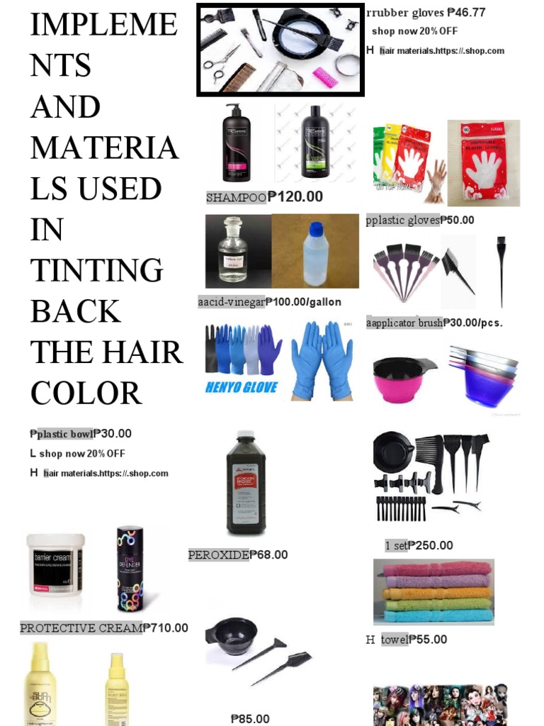 Hair Coloring Materials and Prices | PDF