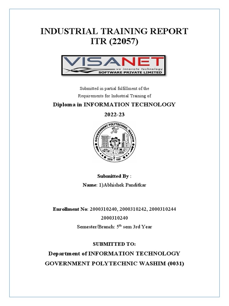 Industrial Training Report | PDF | Websites | World Wide Web