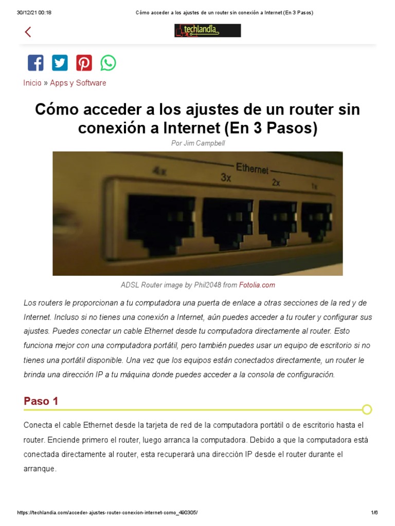 Cómo Acceder A Los Ajustes de Un Router Sin Conexión A Internet (En 3 ...
